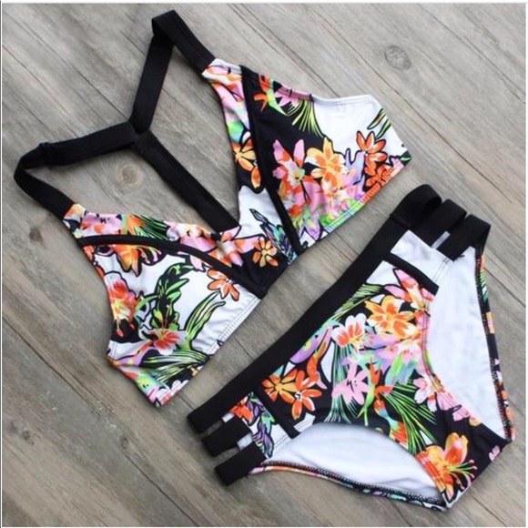 Swim | Floral Print Bikini Swimsuit Swimwear Swim Suit | Poshmark